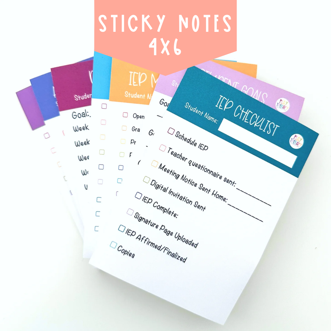 4 x 6 Sticky Notes – Play Therapy Creative