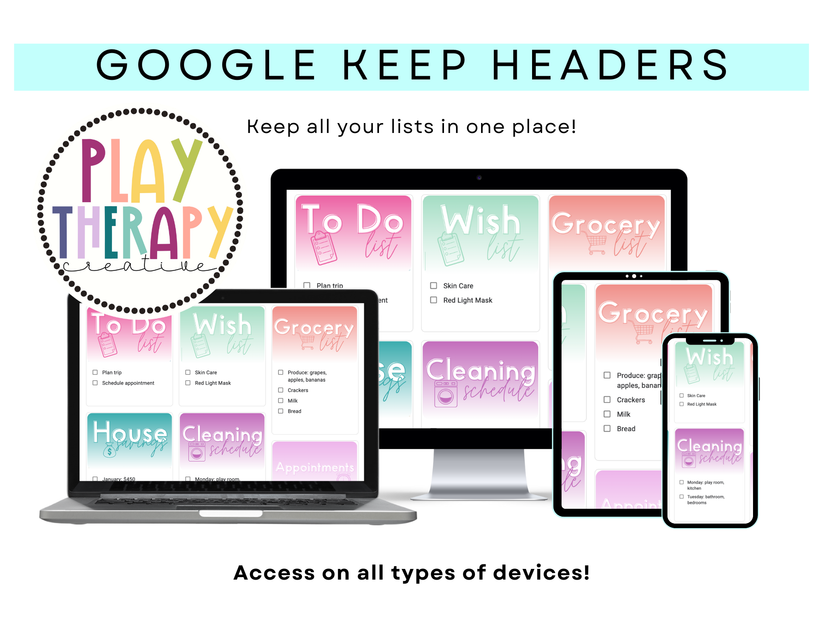 550+ Google Keep Headers for Parents | Ombre Bright Colors – Play ...