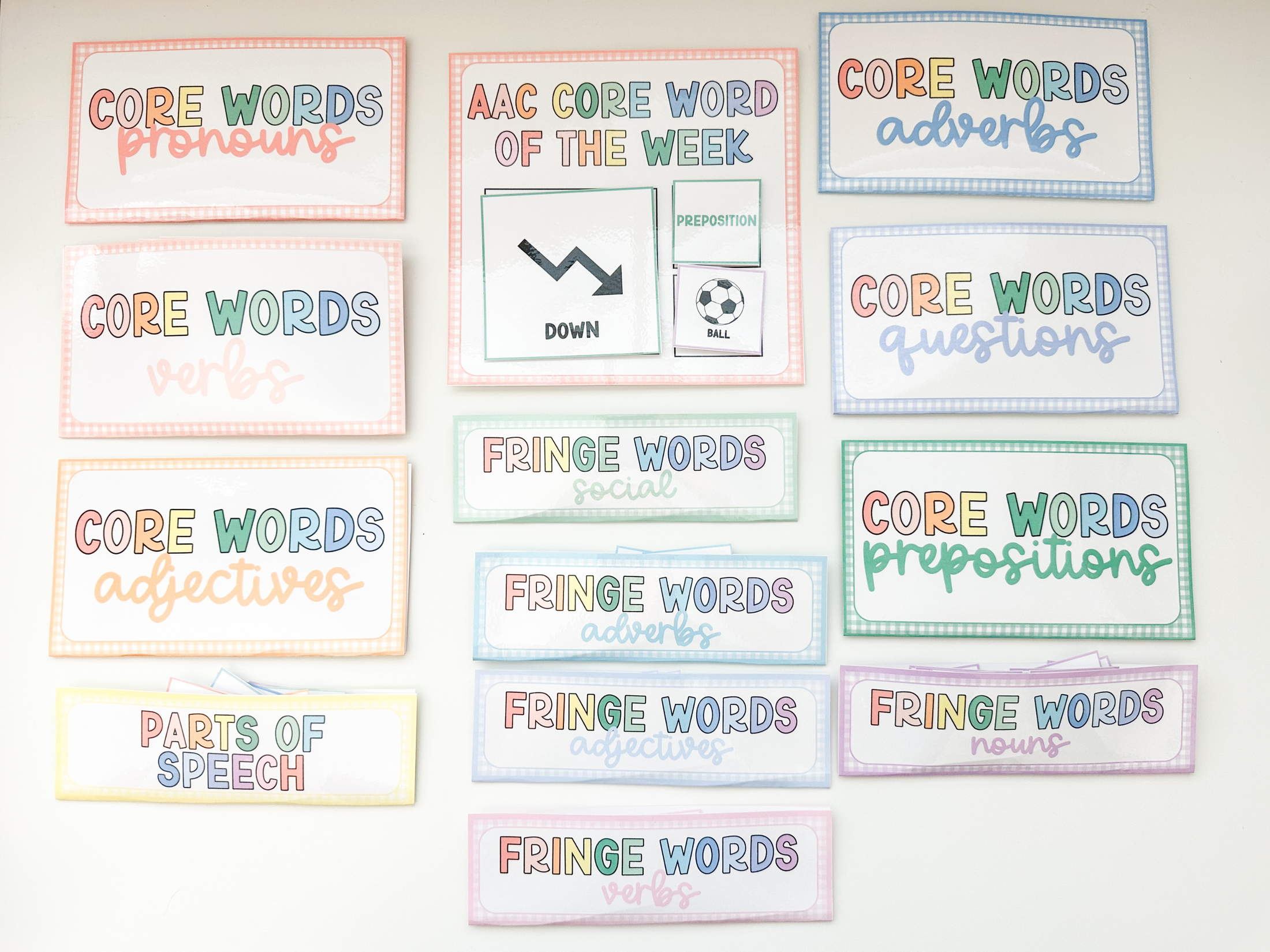 AAC Core Word of the Week Display - Gingham Design – Play Therapy Creative