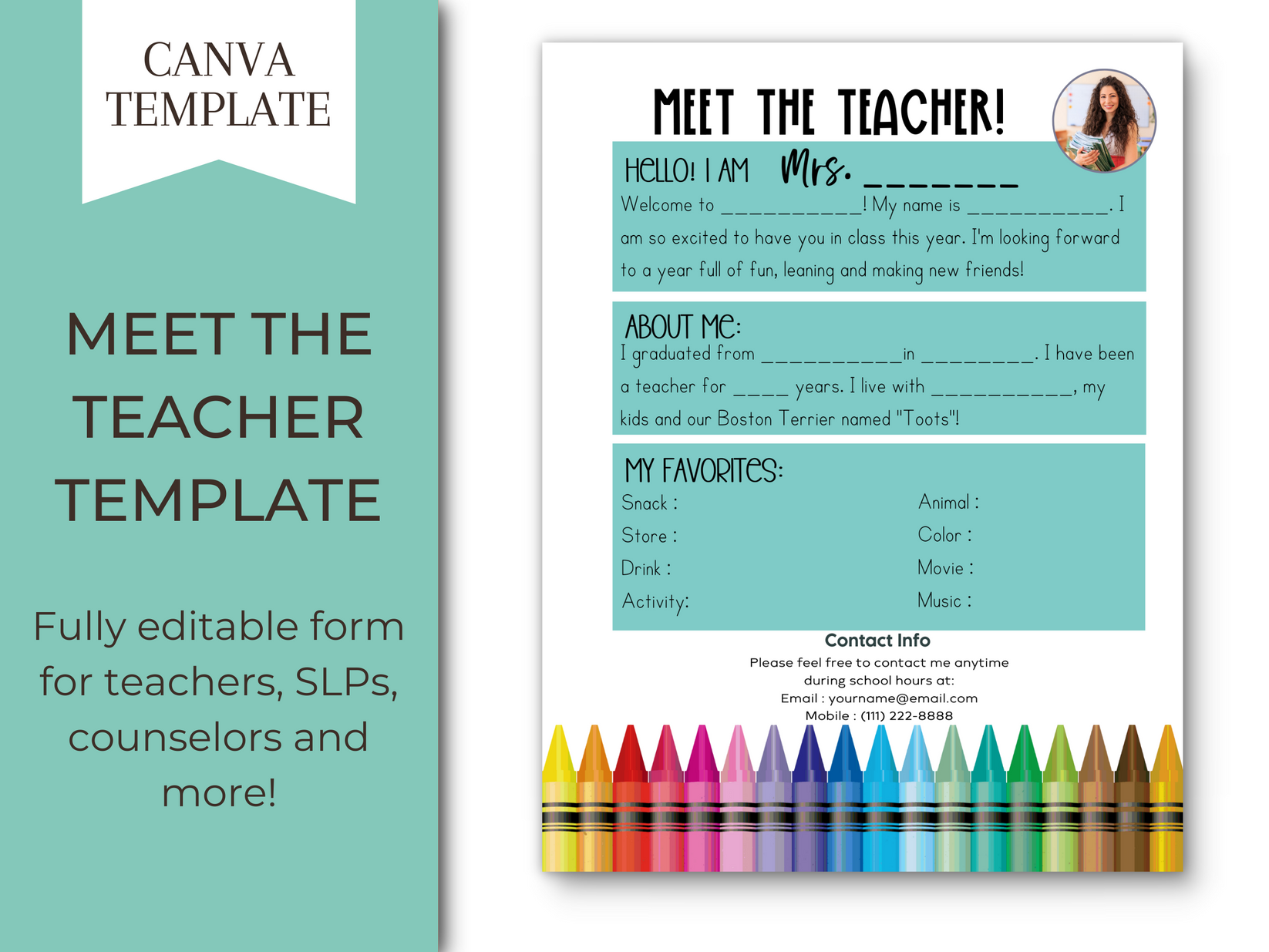 Meet the Teacher Letter Template - Crayons – Play Therapy Creative