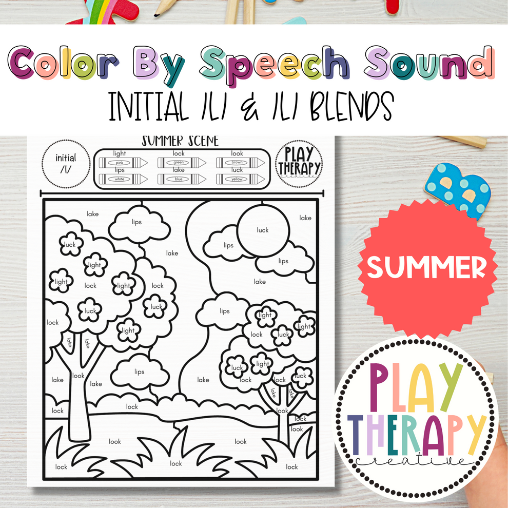 /l/ Sound Summer Themed Color-by-Speech-Sounds for Speech Therapy ...