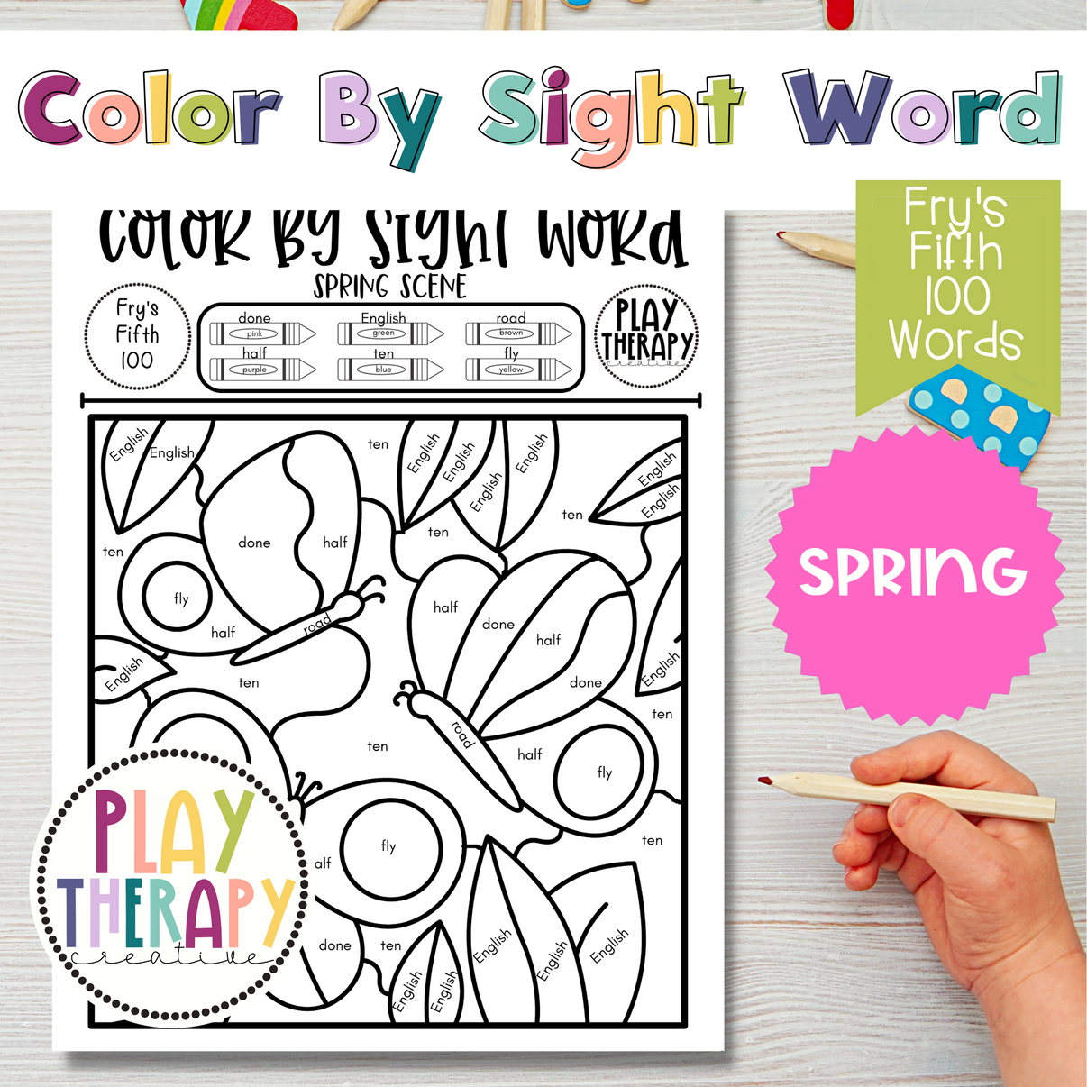 Fry's Fifth 100 Color-by-Sight-Word Coloring Page Practice Sheets - Sp ...