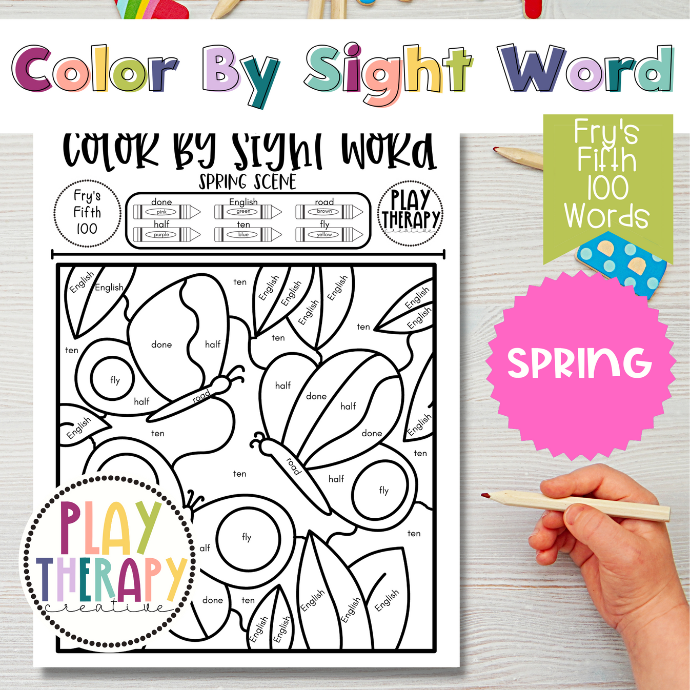 Fry's Fifth 100 Color-by-Sight-Word Coloring Page Practice Sheets - Sp ...