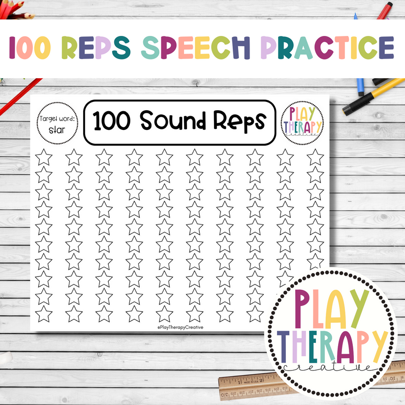 100 Sound Reps Activity for High Repetition Articulation Speech Therap ...