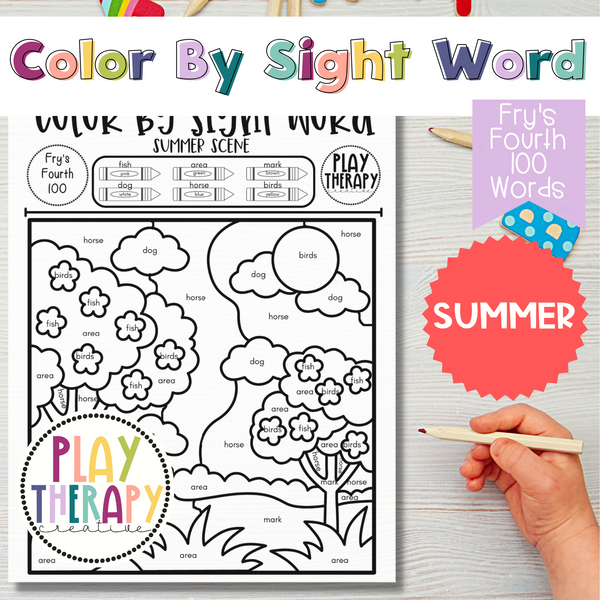 Fry's Fourth 100 Color-by-Sight-Word Coloring Page Practice Sheets - S ...