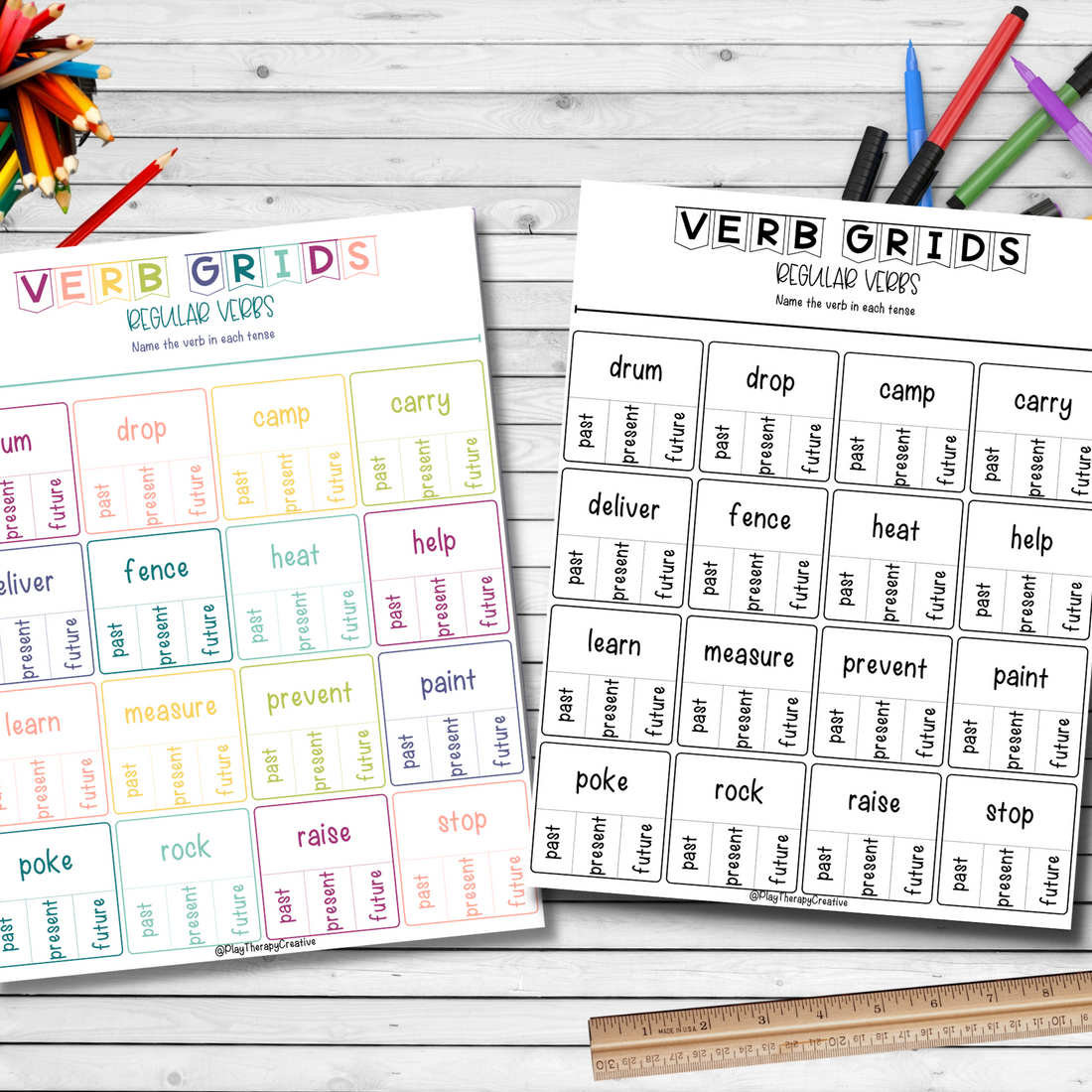 Verb Grids Verb Tense Practice for Speech & Language Therapy – Play ...